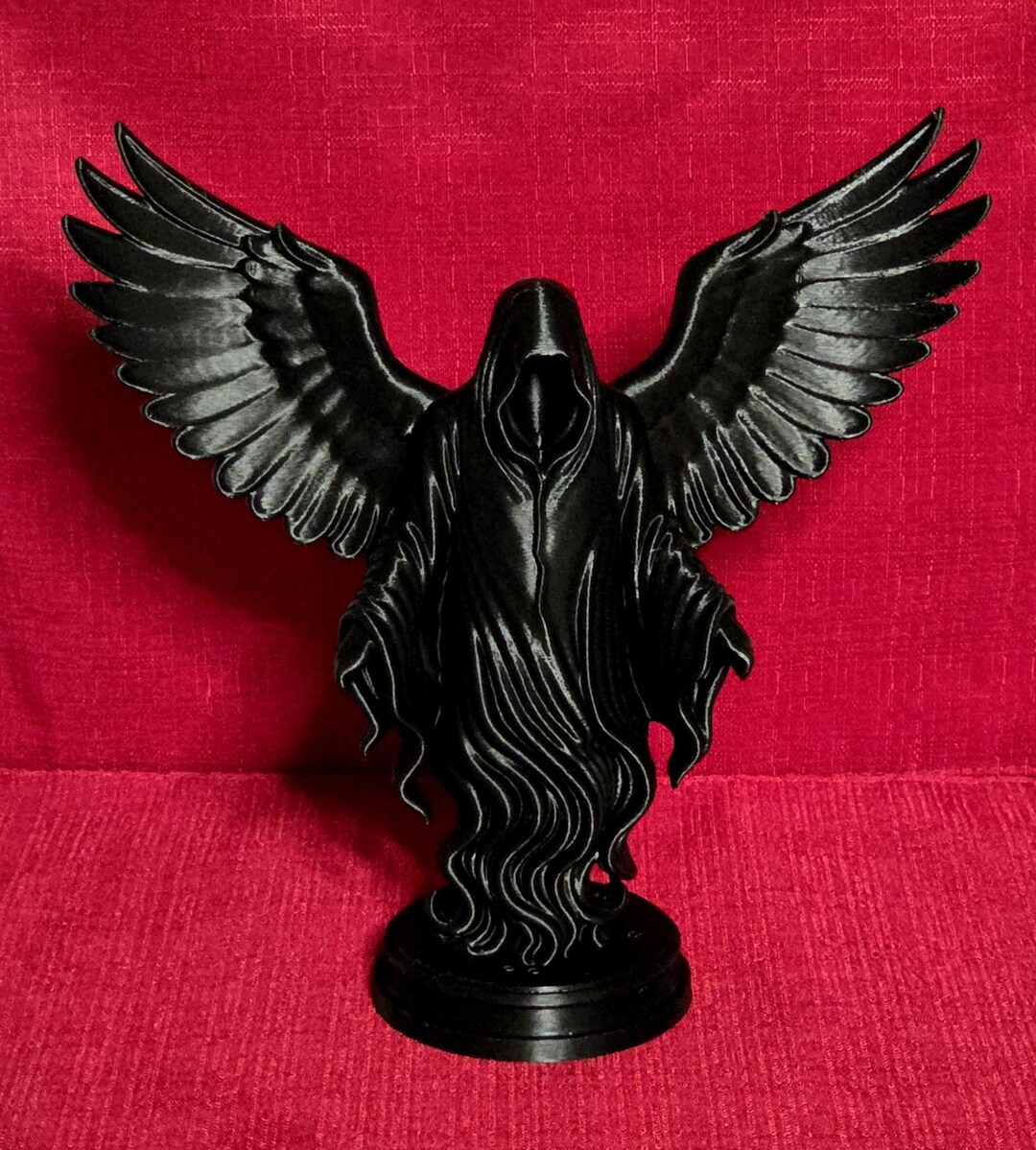3D Printed Gothic Winged Ethereal Death Figure - Hand Painted - Etsy