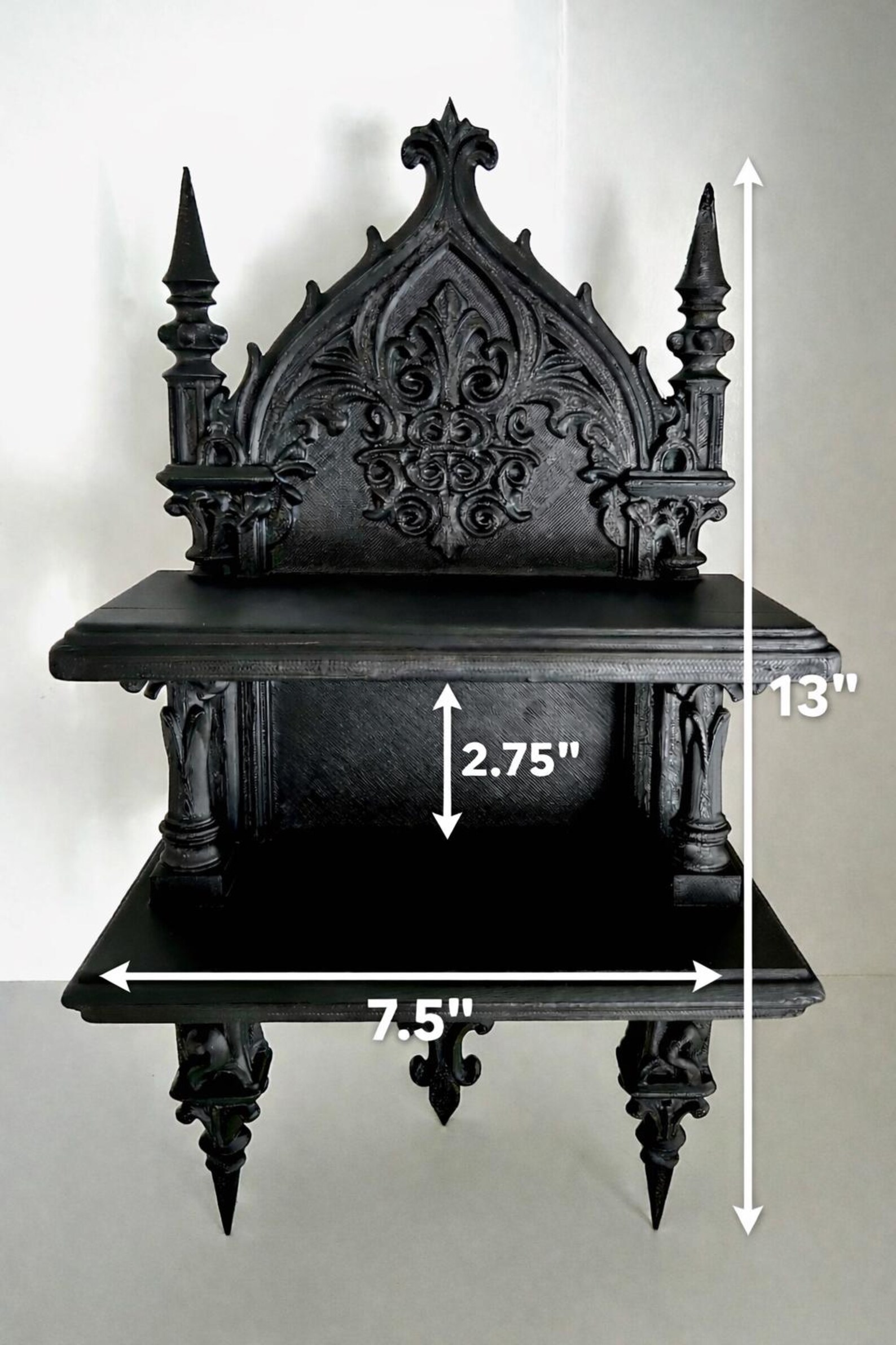 3D Printed Gothic Cathedral Style Two-tiered Vampire Shelf - Hand ...