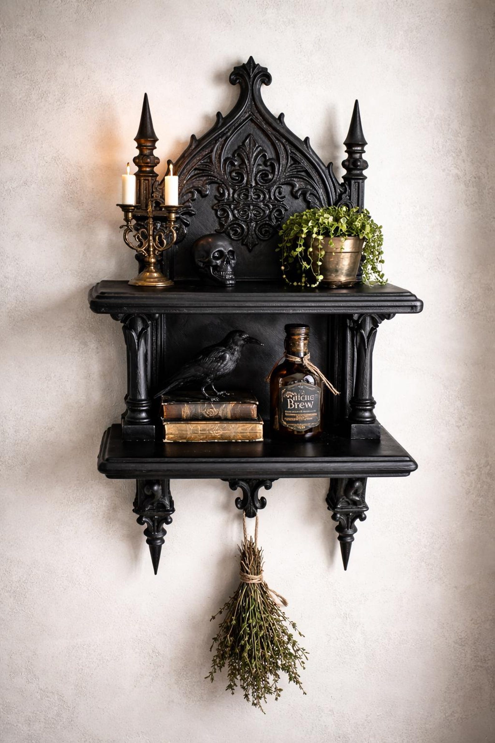 3D Printed Gothic Cathedral Style Two-tiered Vampire Shelf - Hand ...