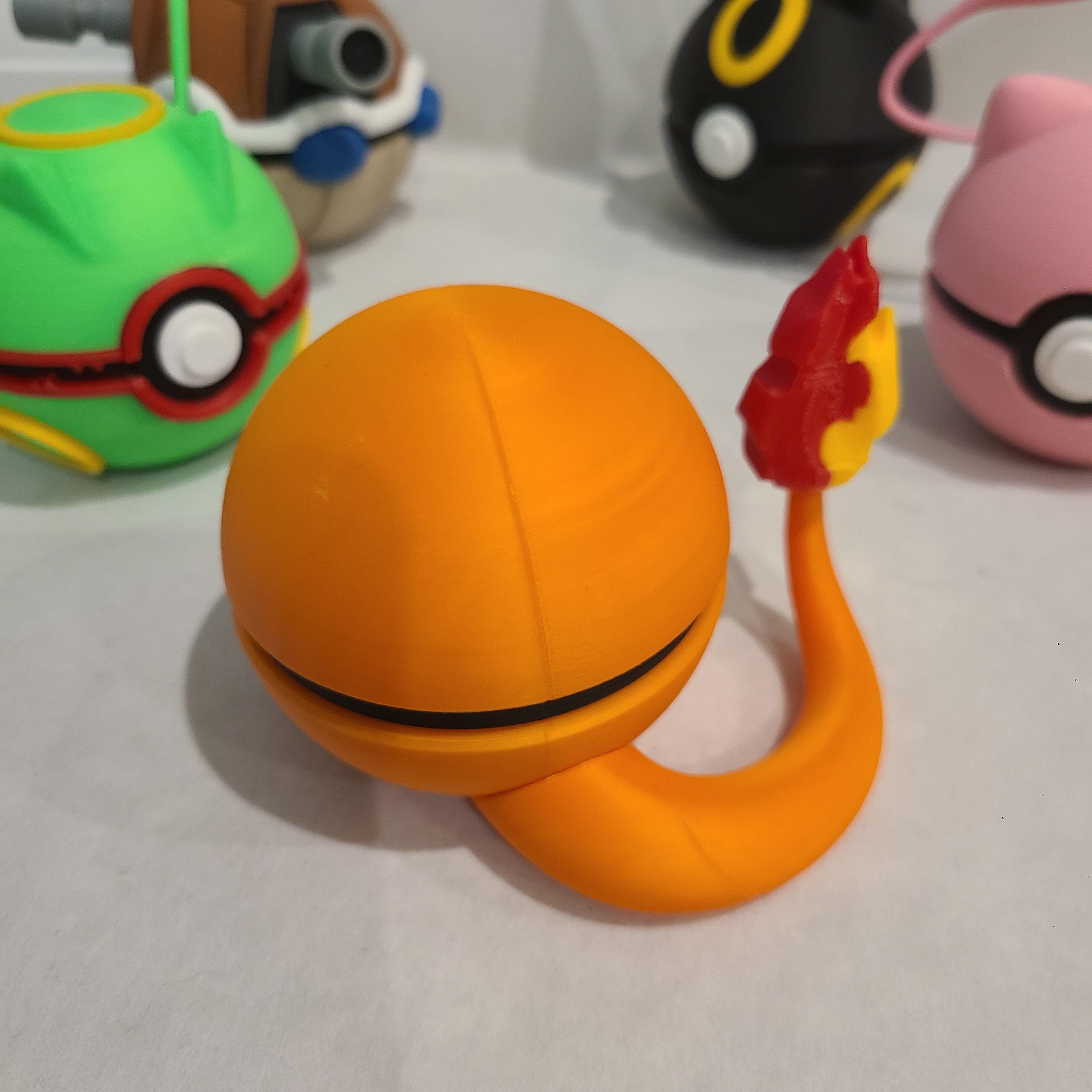 3D Printed Charmander Themed Pokeball Display Piece Cosplay Accessory ...