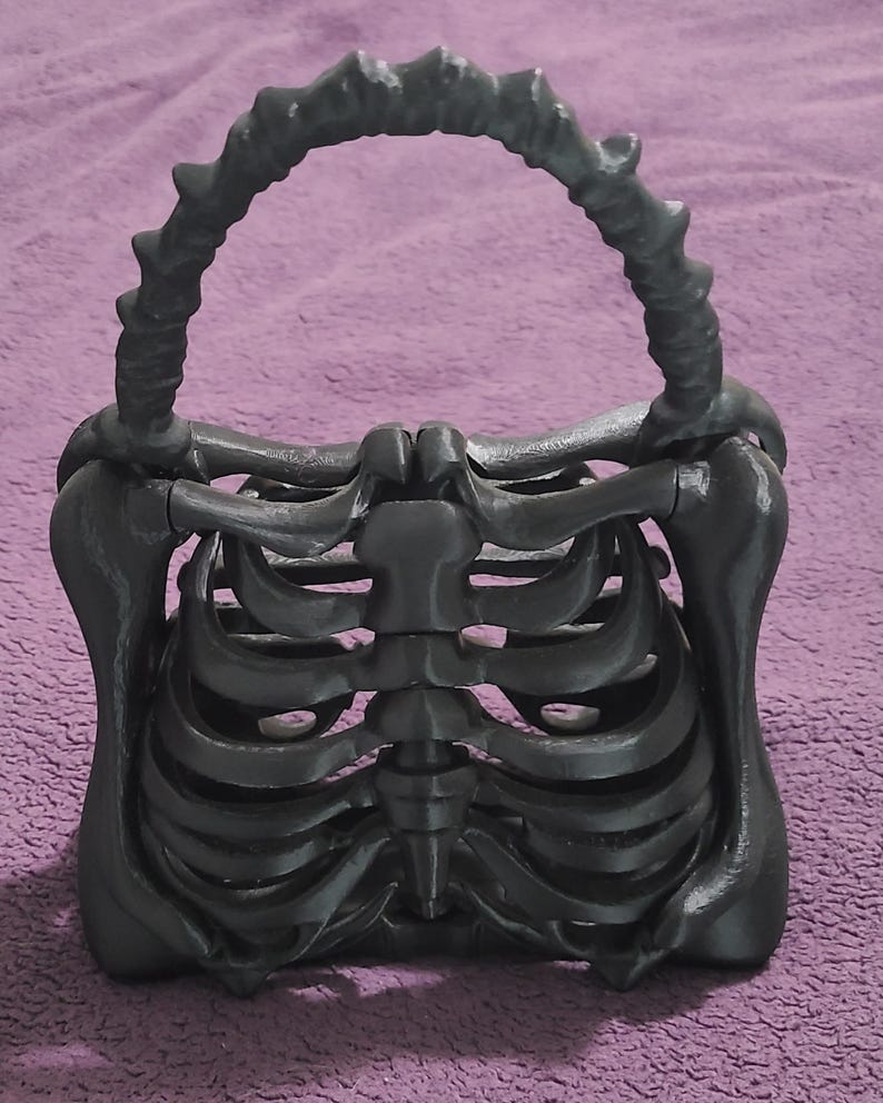 3D Printed Skull Bag, Skeleton Rib Cage, Gothic Style Purse, Bone Bag ...