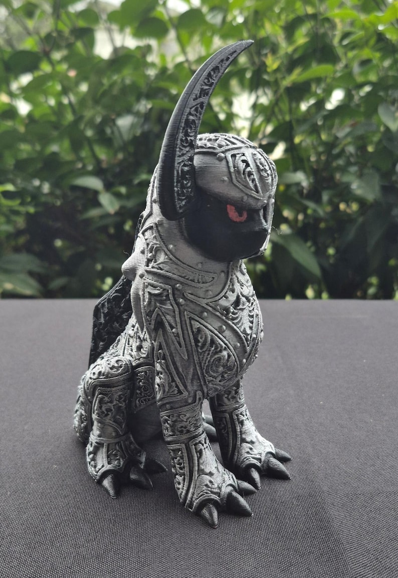 3D Printed, Hand Painted Absol Inspired Statue - Etsy
