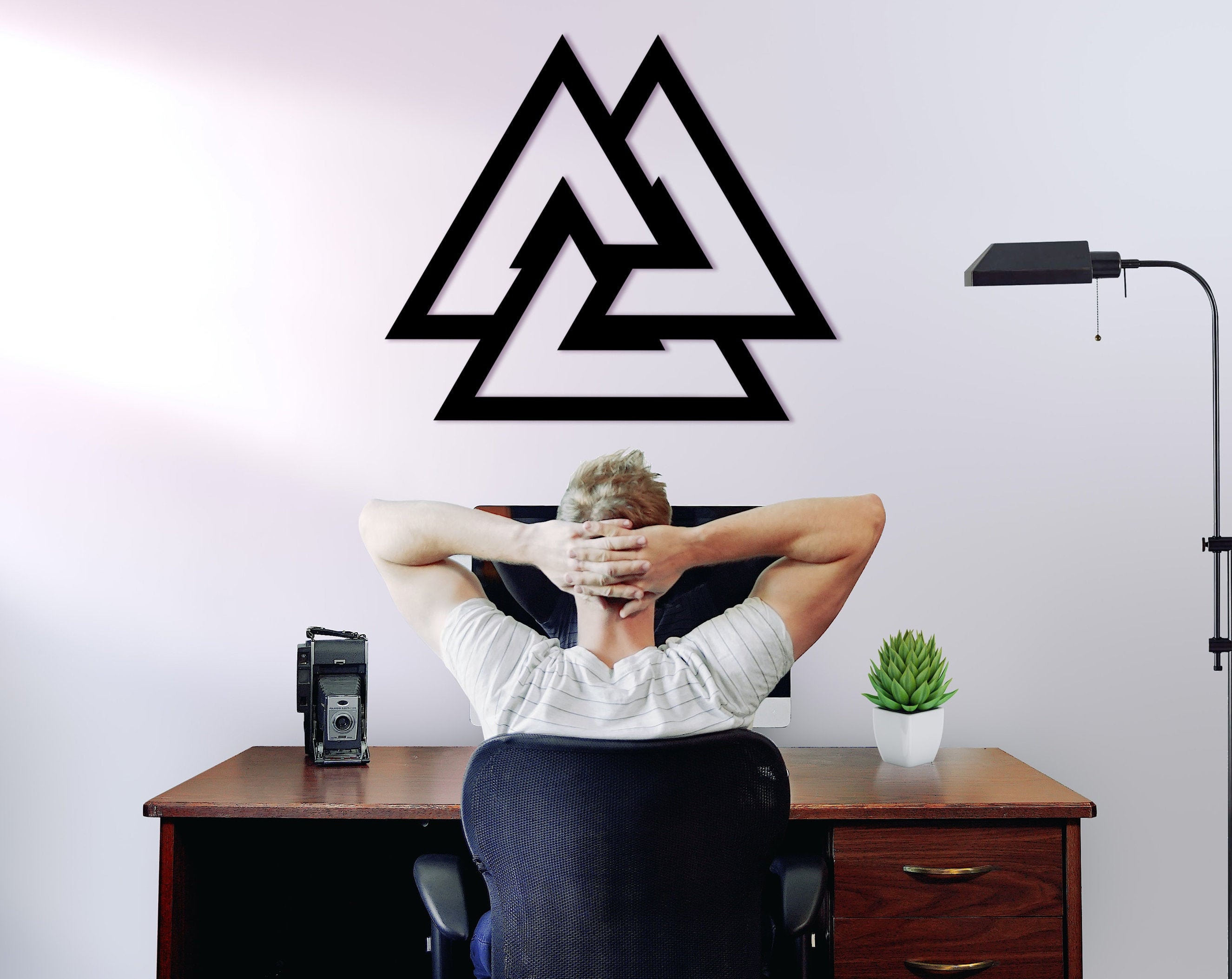 Valknut Wood Wall Art, Viking Age Home Decor, Norse Mythology House ...