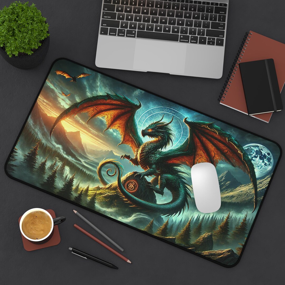 Acadian Dragon Gaming Mouse Pad, Fantasy Desk Mat for RPG Gamers ...