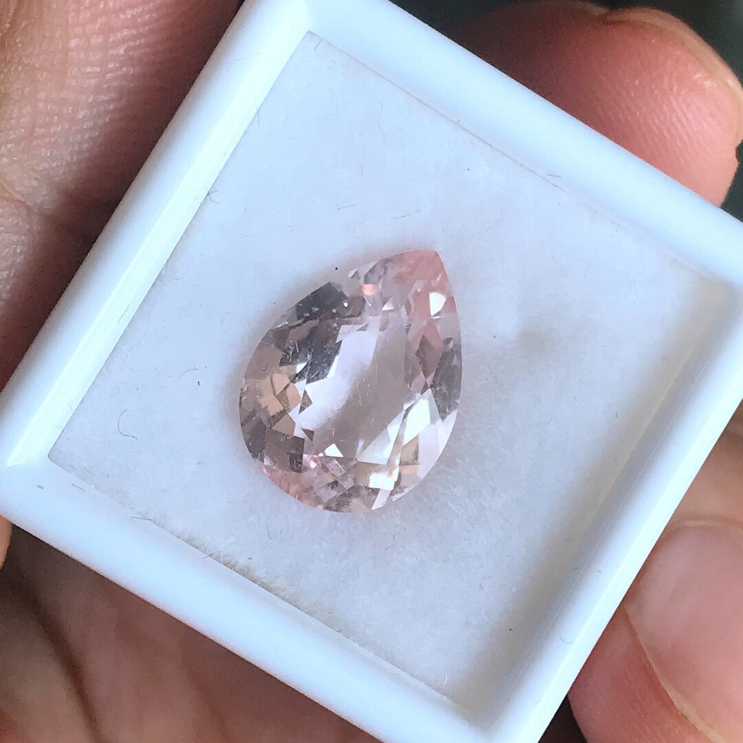 4.34ct Natural Pink Morganite Pink Beryl Pear Shape Faceted Loose ...