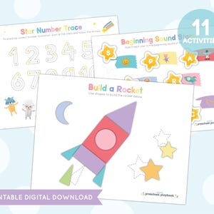 Toddler Busy Book, Space Theme, Preschool Learning Binder, Quiet Book ...