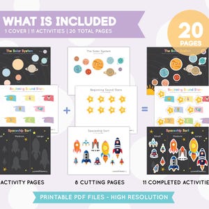 Toddler Busy Book, Space Theme, Preschool Learning Binder, Quiet Book ...