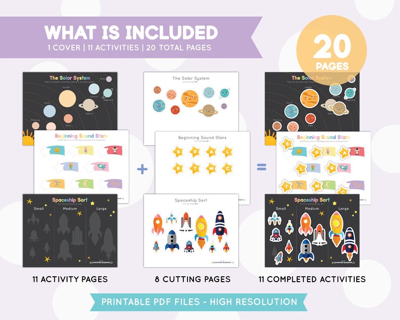 Toddler Busy Book, Space Theme, Preschool Learning Binder, Quiet Book ...