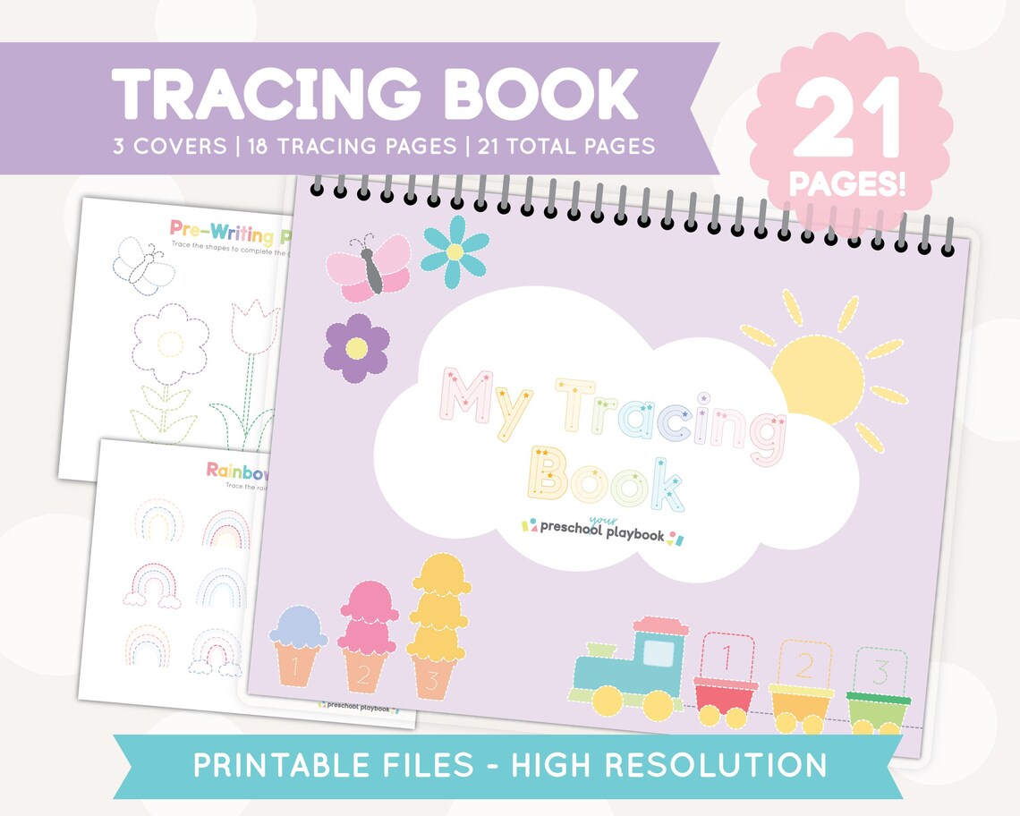 Tracing Pages, Preschool Worksheets, Toddler Busy Book, Homeschool ...