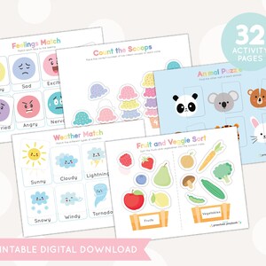 Preschool Busy Book, Toddler Learning Binder, Homeschool Morning Binder ...