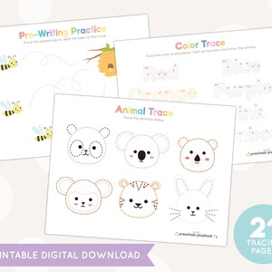 Tracing Pages, Preschool Worksheets, Toddler Busy Book, Homeschool ...