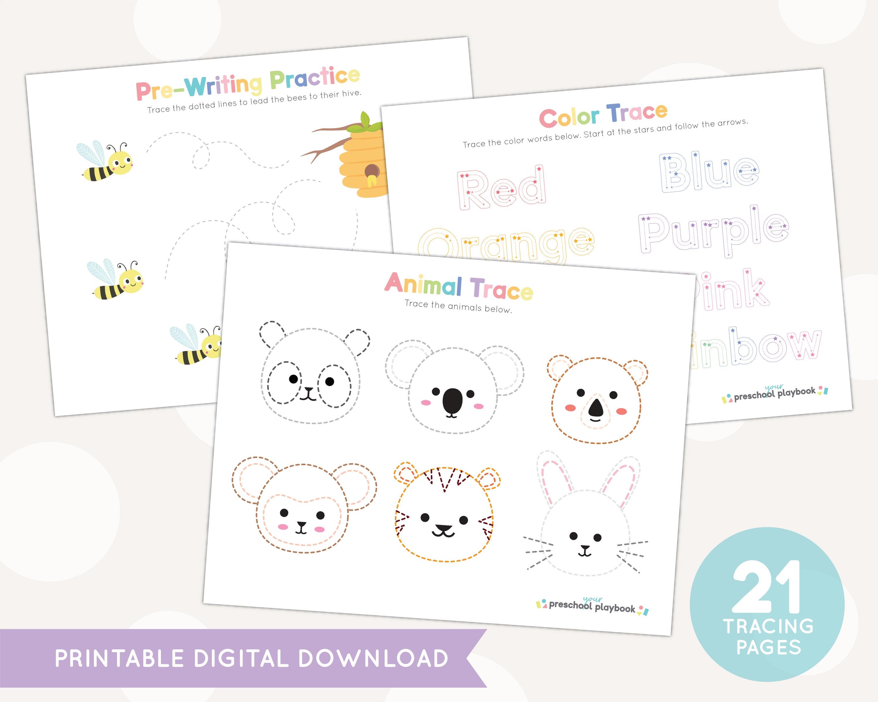 Tracing Pages, Preschool Worksheets, Toddler Busy Book, Homeschool ...