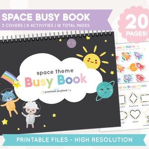 Toddler Busy Book, Space Theme, Preschool Learning Binder, Quiet Book ...
