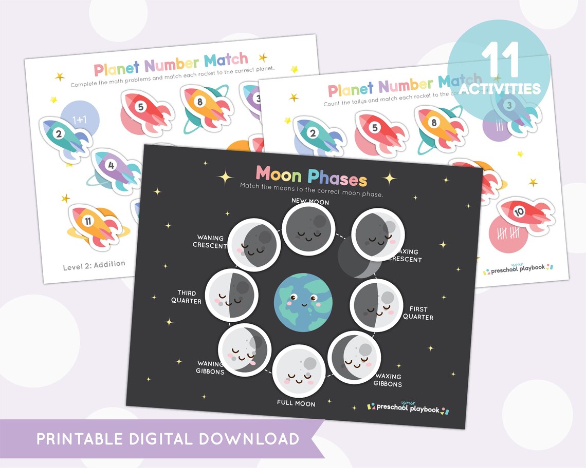 Toddler Busy Book, Space Theme, Preschool Learning Binder, Quiet Book ...