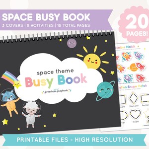 Toddler Busy Book, Space Theme, Preschool Learning Binder, Quiet Book ...