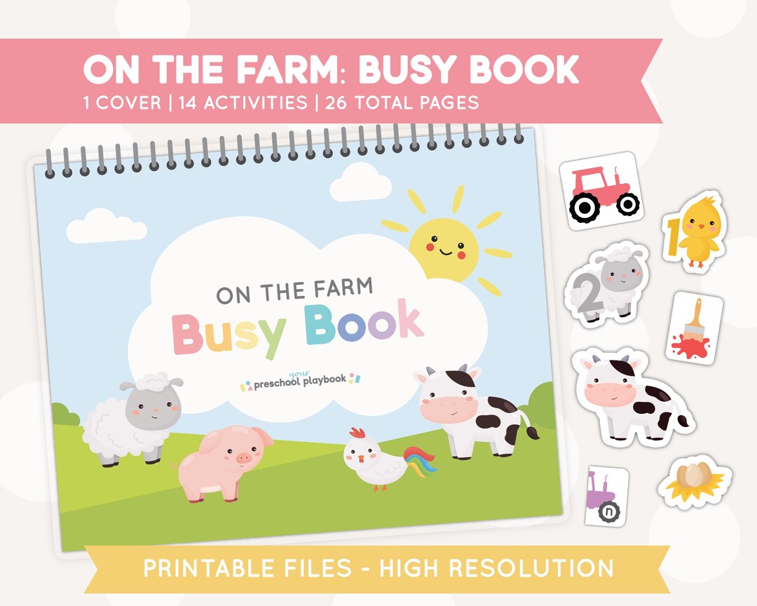 Toddler Busy Book, Farm Busy Book, Homeschool Preschool, Morning Work ...