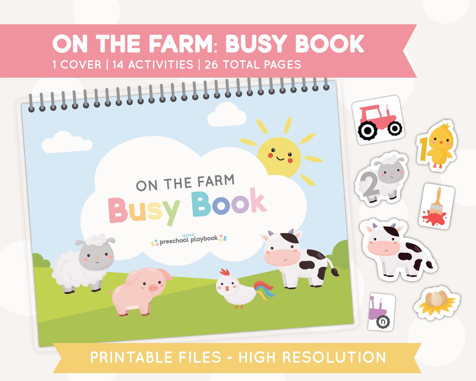 Toddler Busy Book, Farm Busy Book, Homeschool Preschool, Morning Work ...