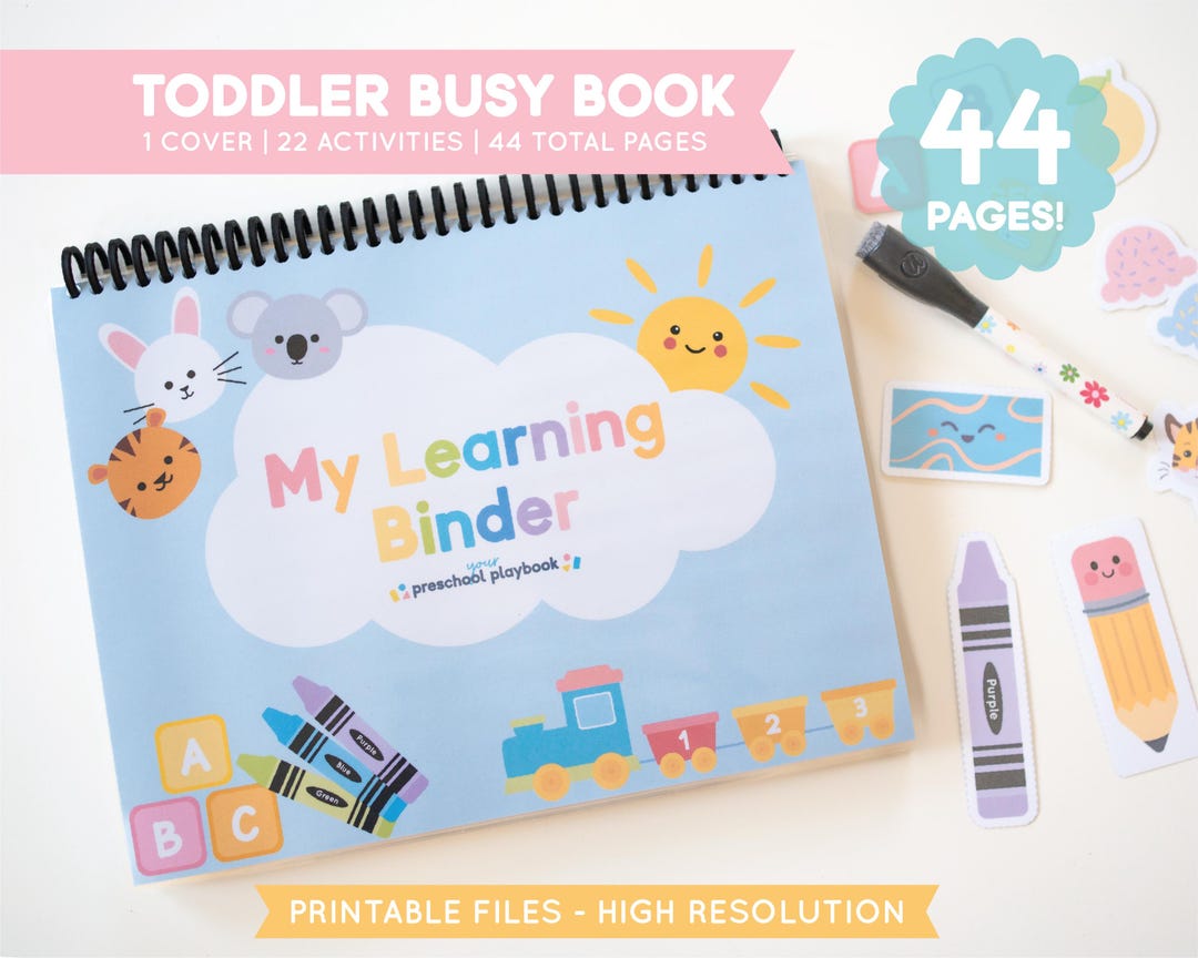 Toddler Busy Book, Preschool Learning Binder, Quiet Book, Homeschool ...