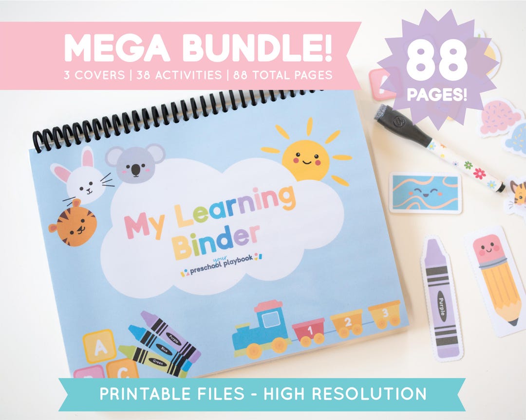 Toddler Learning Binder: Preschool Busy Book, 88 Pages (digital ...