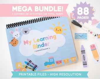 PRINTABLE Learning Binder, Digital Toddler Busy Binder, Preschool ...