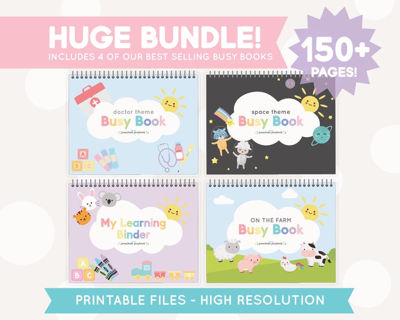 HUGE Busy Book Bundle, Homeschool Preschool, Morning Work, Toddler ...