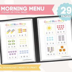 Preschool Morning Menu: 29-page Learning Binder (digital Download) - Etsy