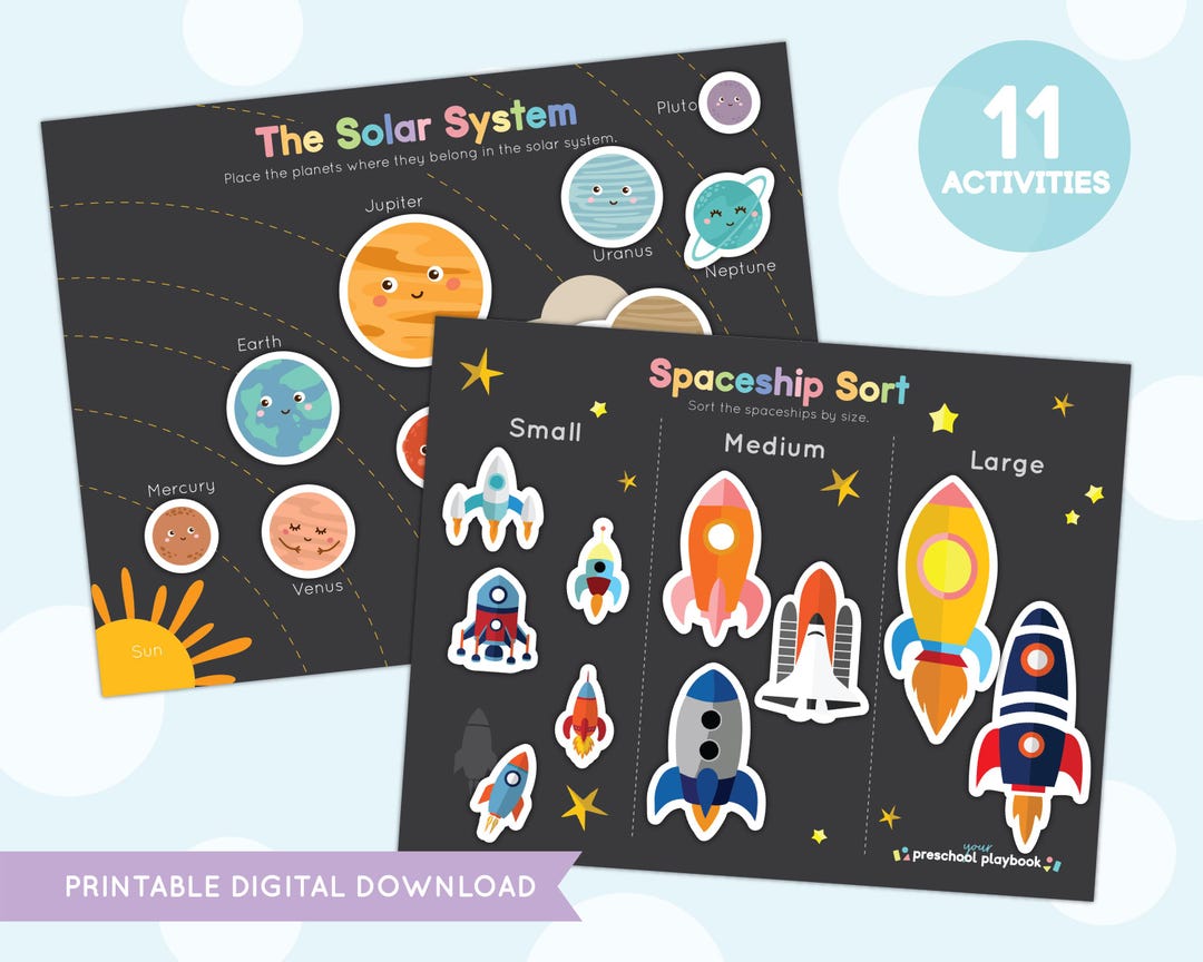 Toddler Busy Book, Space Theme, Preschool Learning Binder, Quiet Book ...