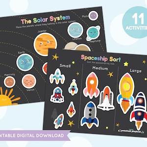 Toddler Busy Book, Space Theme, Preschool Learning Binder, Quiet Book ...