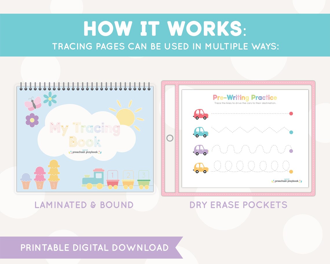 Tracing Pages, Preschool Worksheets, Toddler Busy Book, Homeschool ...