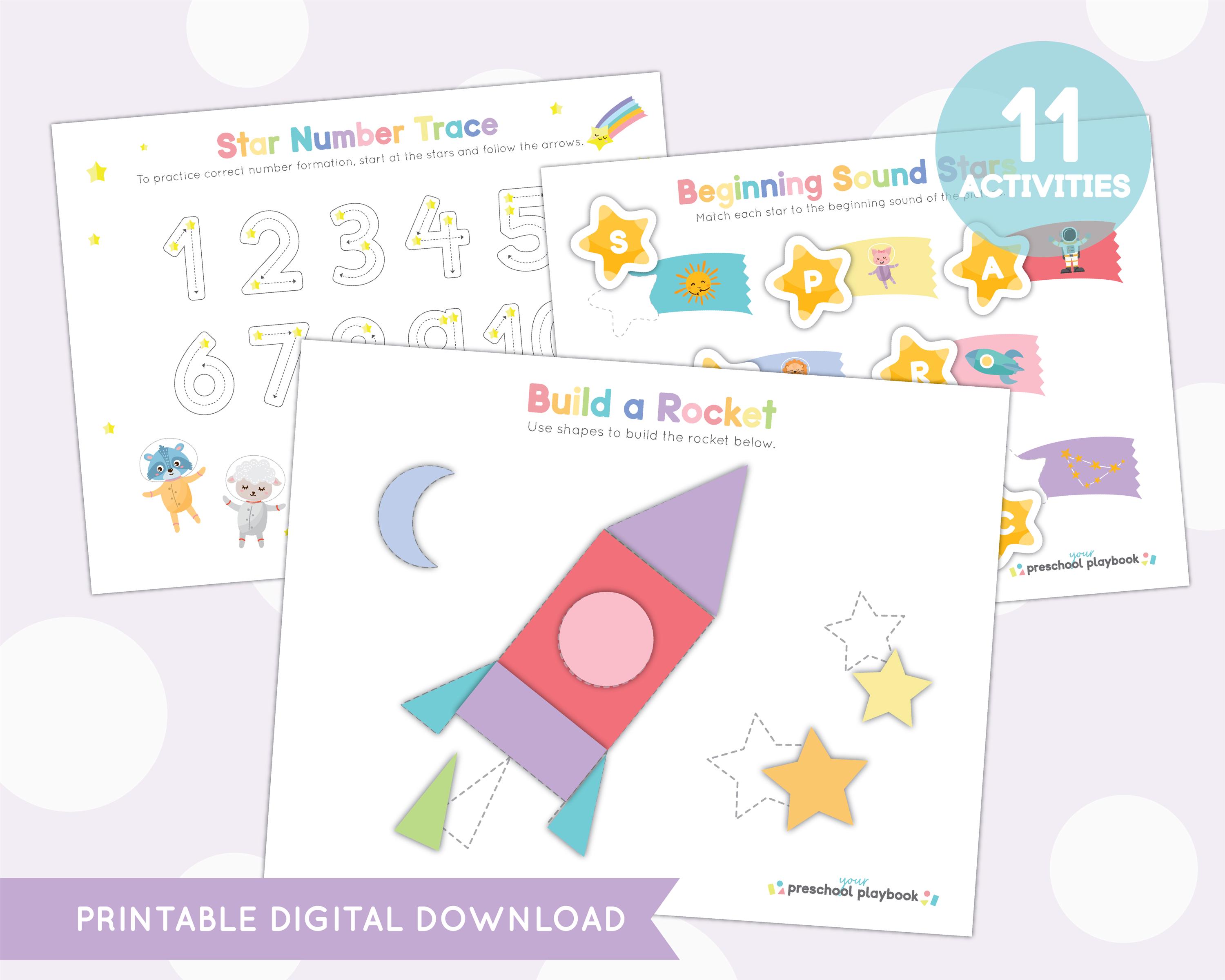 Toddler Busy Book, Space Theme, Preschool Learning Binder, Quiet Book ...