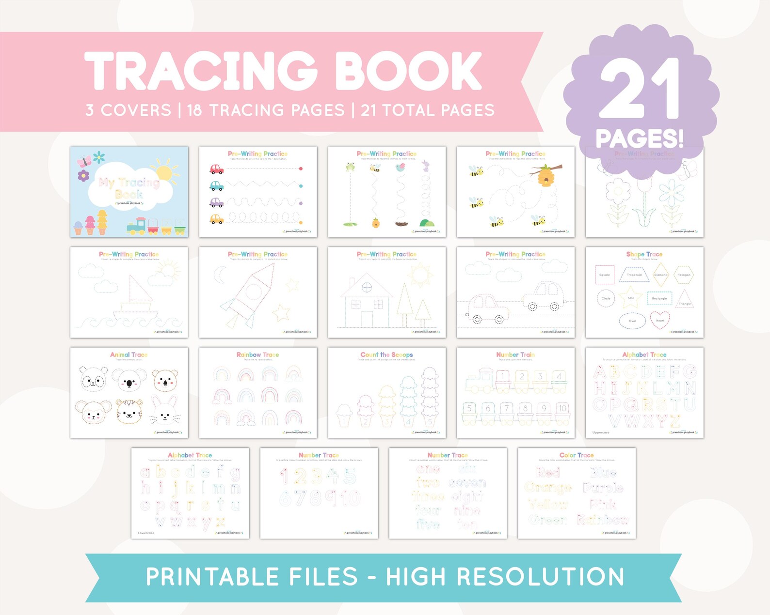 Tracing Pages, Preschool Worksheets, Toddler Busy Book, Homeschool ...
