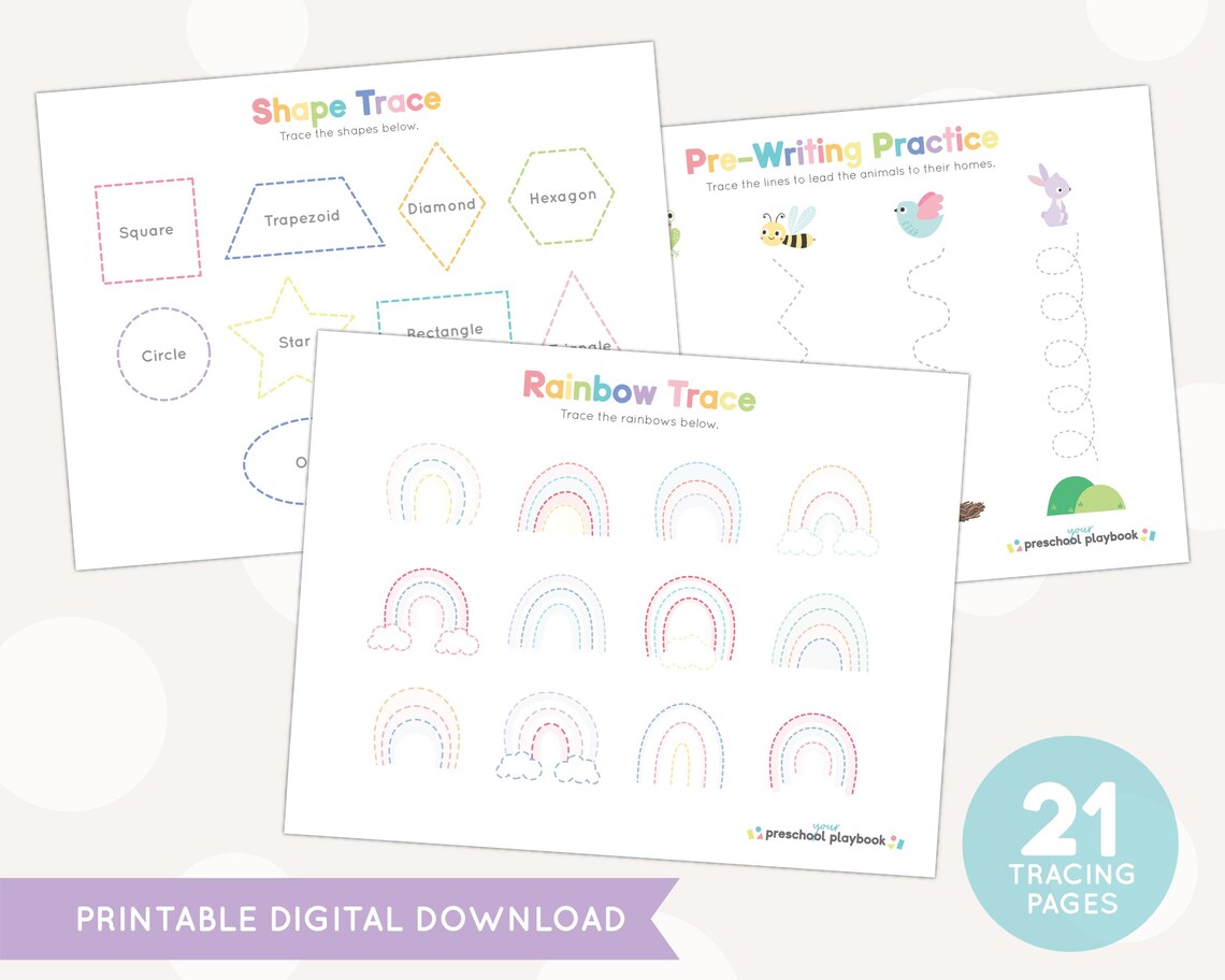 Tracing Pages, Preschool Worksheets, Toddler Busy Book, Homeschool ...