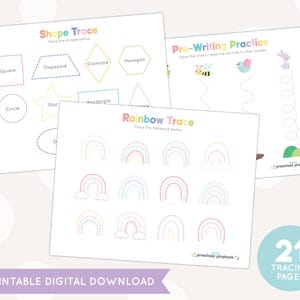 Tracing Pages, Preschool Worksheets, Toddler Busy Book, Homeschool ...