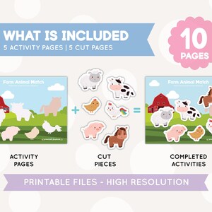 Shadow Match, Printable Animal Puzzle, Toddler Busy Book, Homeschool ...