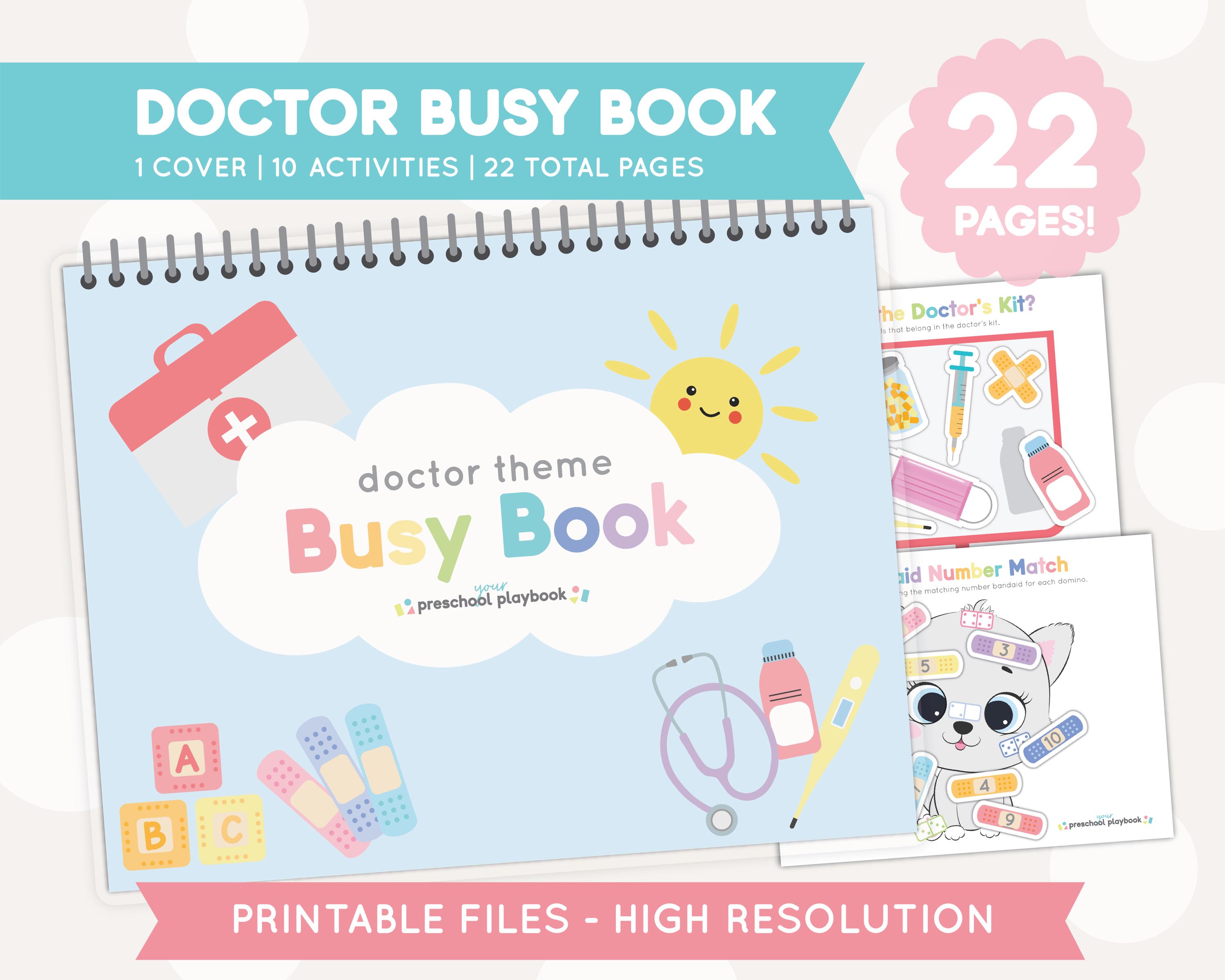 Toddler Busy Book, Doctor Theme, Preschool Learning Binder, Quiet Book ...