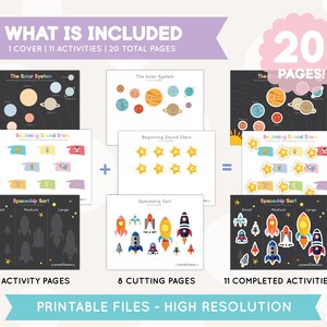 Toddler Busy Book, Space Theme, Preschool Learning Binder, Quiet Book ...