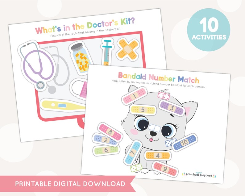 Toddler Busy Book, Doctor Theme, Preschool Learning Binder, Quiet Book ...