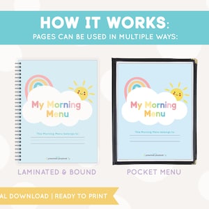Preschool Morning Menu: 29-page Learning Binder (digital Download) - Etsy