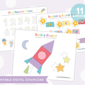 Toddler Busy Book, Space Theme, Preschool Learning Binder, Quiet Book ...