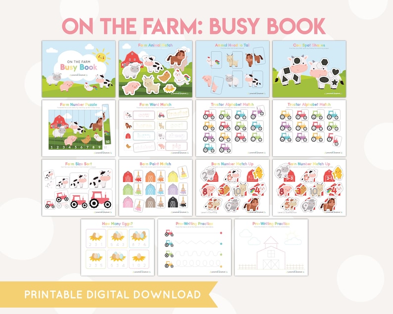 Toddler Busy Book, Farm Busy Book, Homeschool Preschool, Morning Work ...