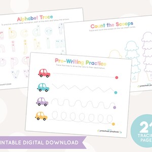 Tracing Pages, Preschool Worksheets, Toddler Busy Book, Homeschool ...