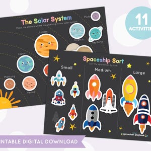 Toddler Busy Book, Space Theme, Preschool Learning Binder, Quiet Book ...