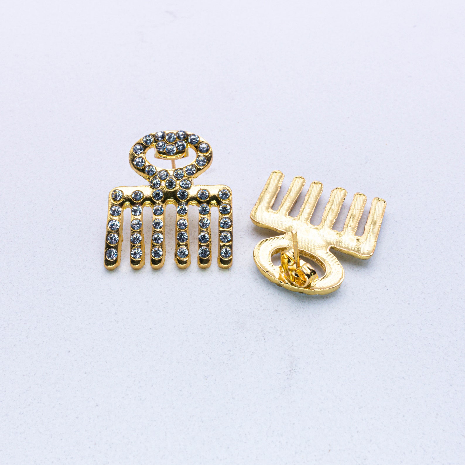 Duafe Earrings, African Comb, Adinkra Symbol Jewelry - Etsy