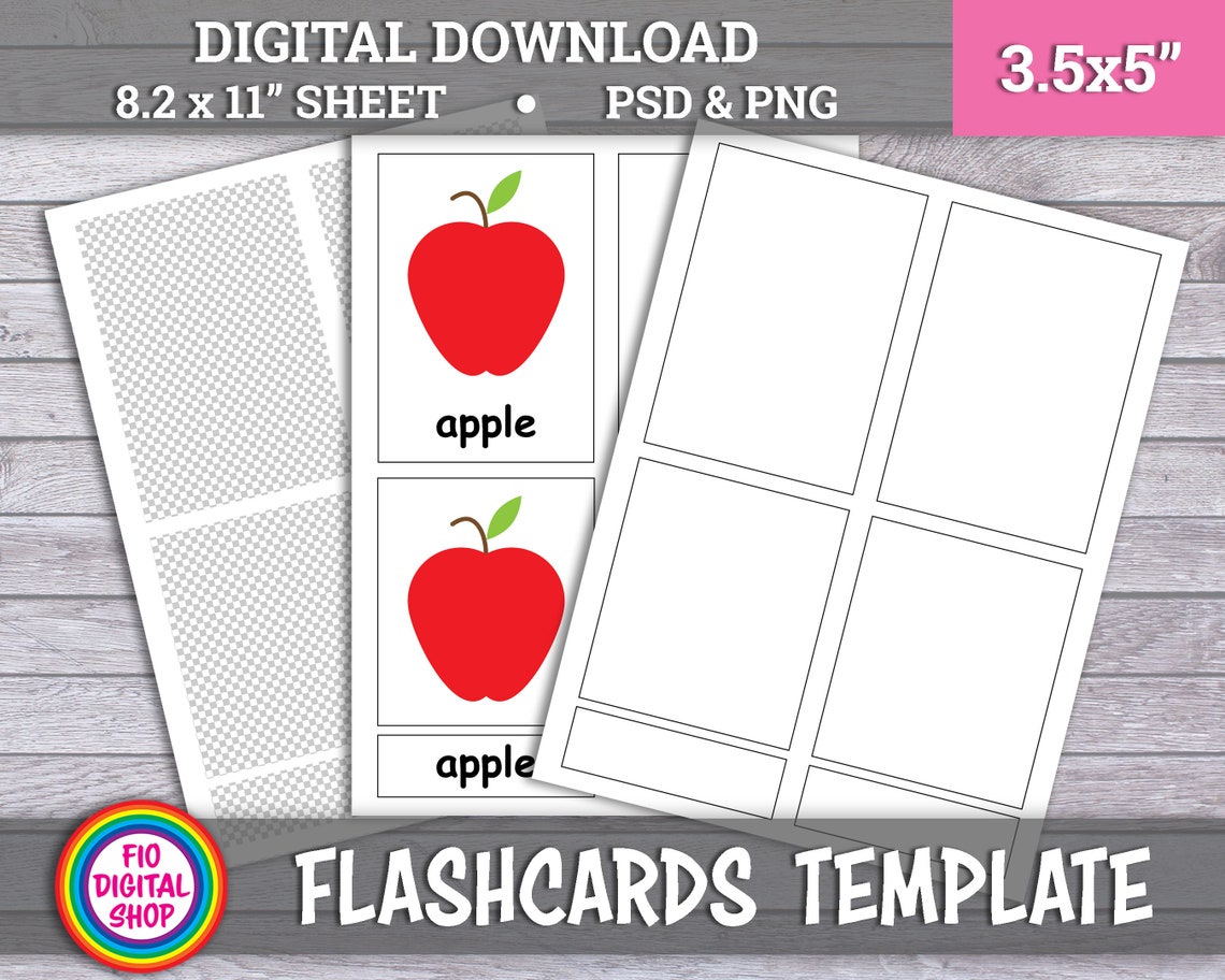 Flashcards Template, Editable Flashcards for Kids, Educational ...