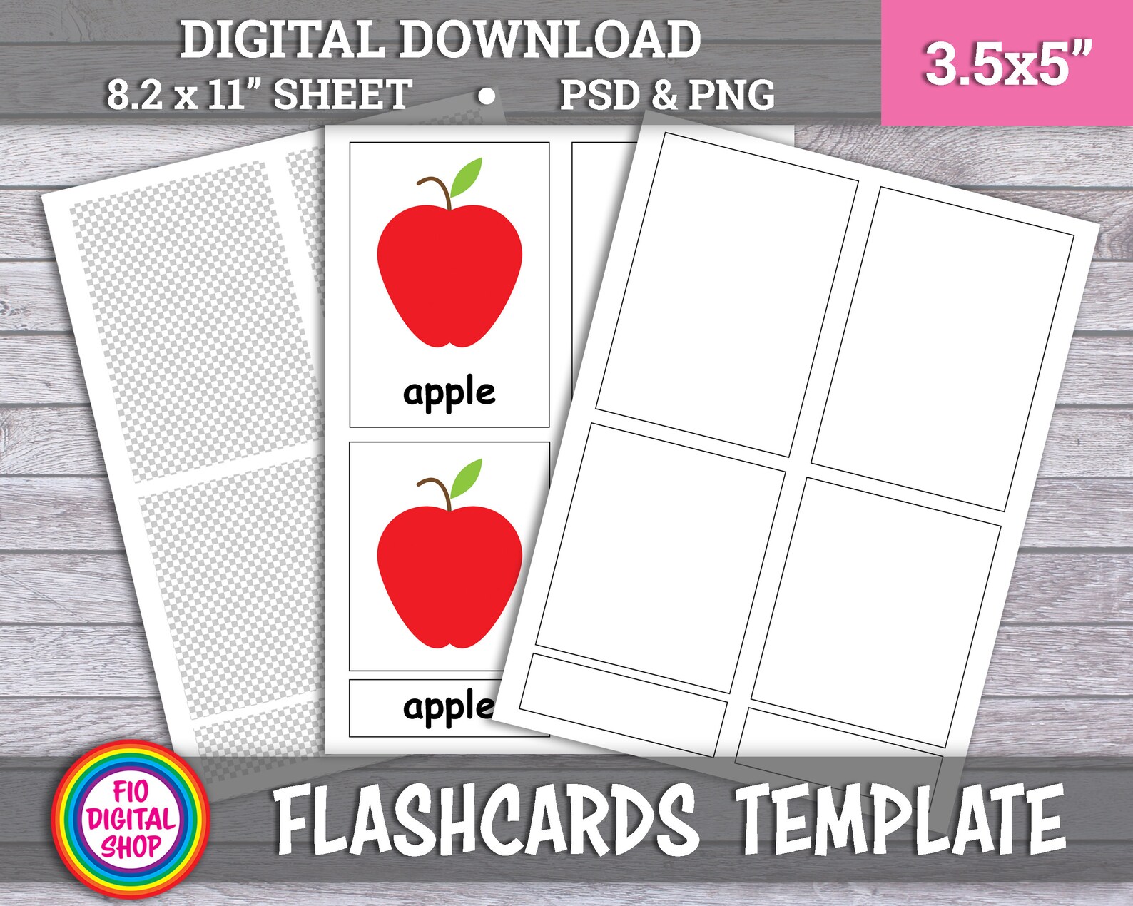 Flashcards Template, Editable Flashcards for Kids, Educational ...