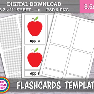 Flashcards Template, Editable Flashcards for Kids, Educational ...