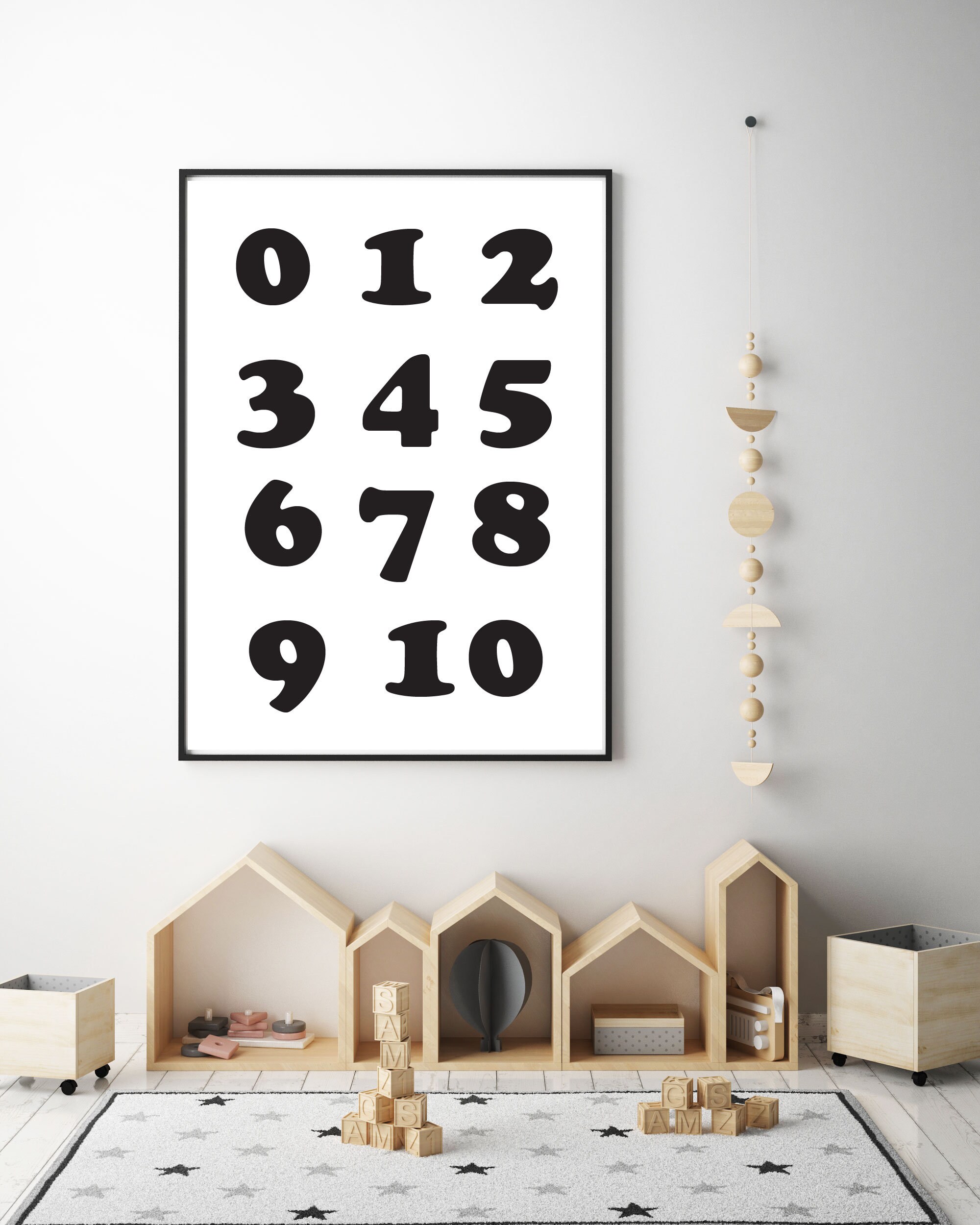 Minimal Numbers Print Educational Print Nursery Print - Etsy