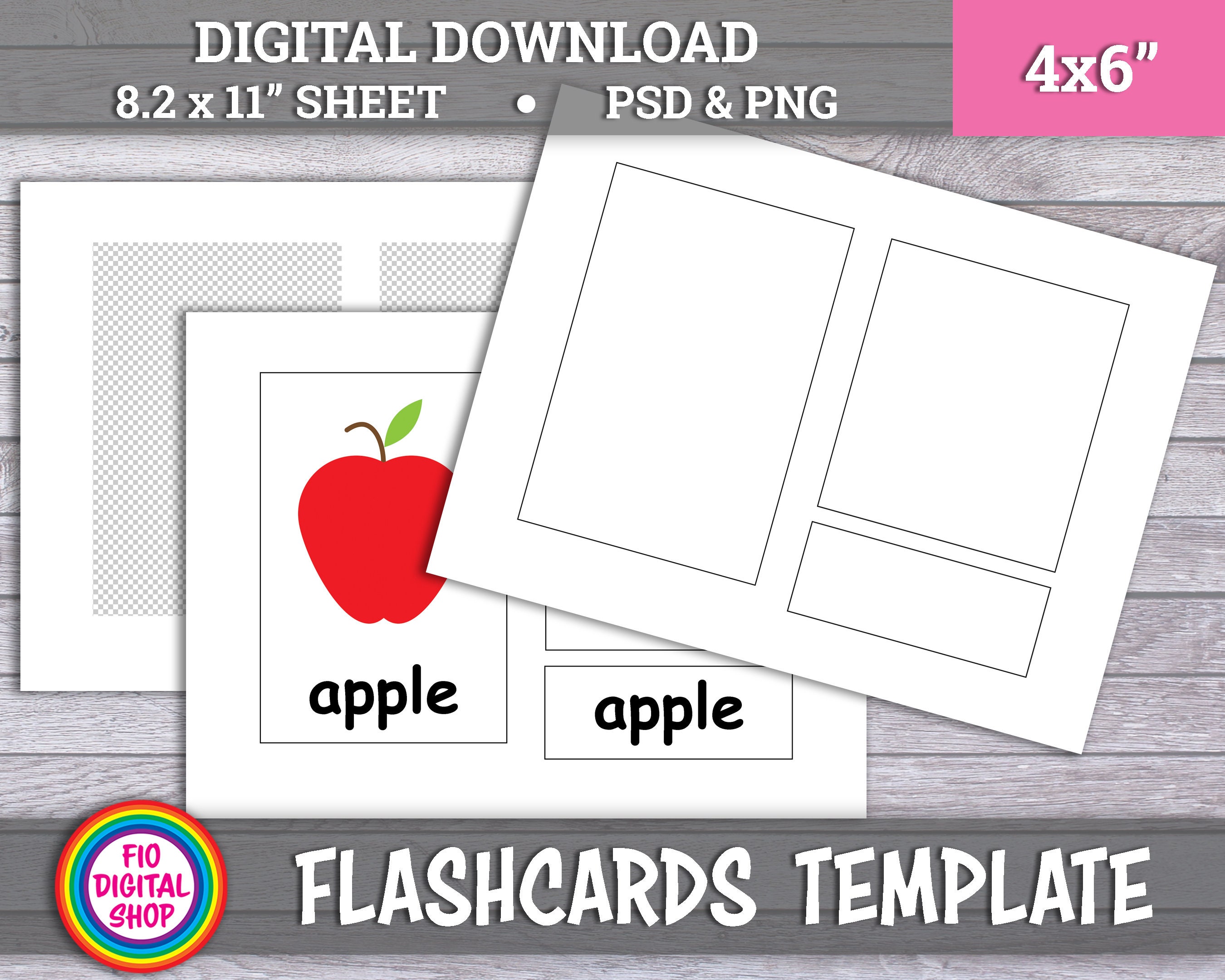 Flashcards Template Editable Flashcards for Kids Educational - Etsy