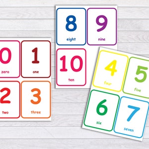 Number Flash Cards 0-20, Count to 20, Preschool Counting Flash Cards ...