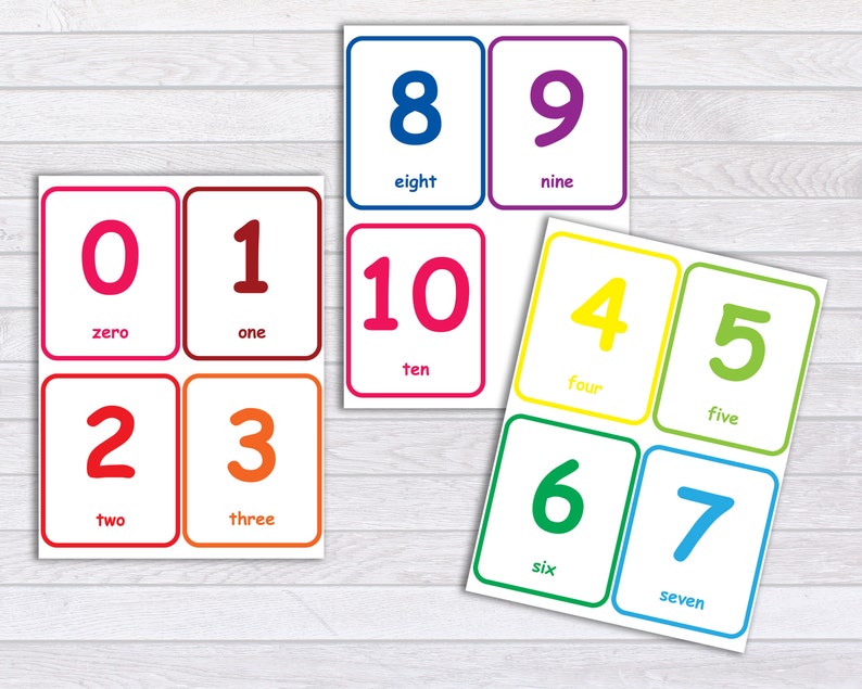 Number Flash Cards 0-100, Count to 100, Preschool Counting Flash Cards ...